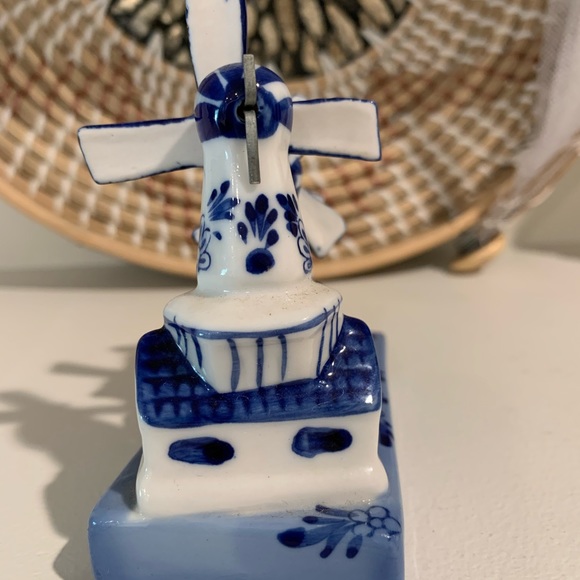 vintage EH | Art | Vintage Holland Delft Blue Windmills Hand Painted ...